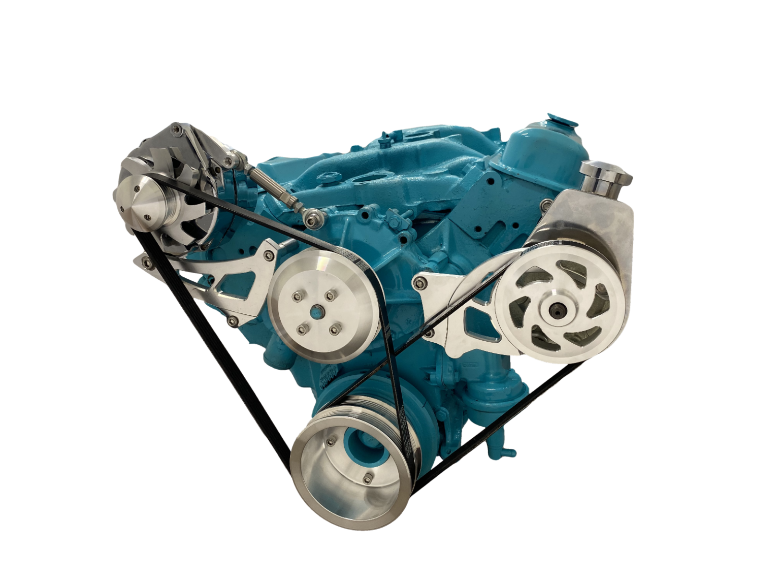 Pontiac Serpentine Pulley Conversion kit Alt & PS Mid Mount 350 400 428 ...