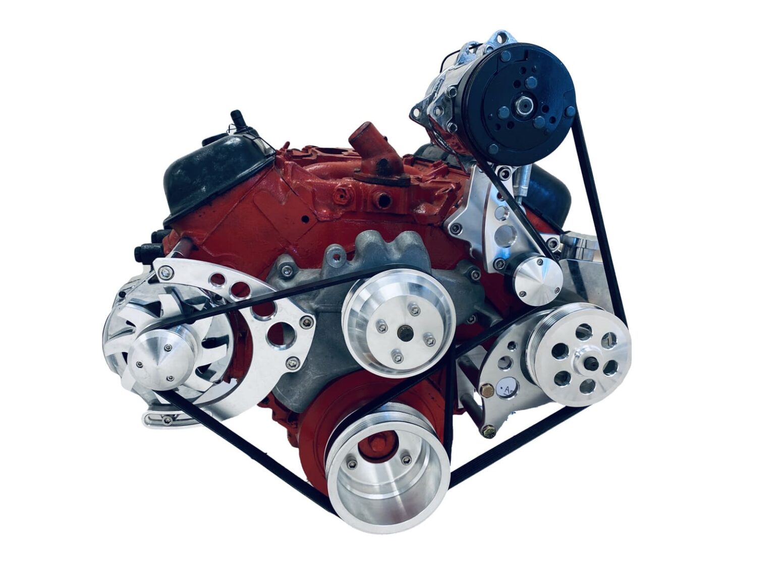 Big Block Chevy Serpentine Pulley Conversion Kit ALT PS AC LWP BBC 396 ...